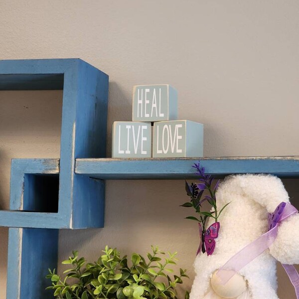 Mini Wood Sign, Wood Block Sign, Set of 3 Small Blocks, Mantle Decor ...
