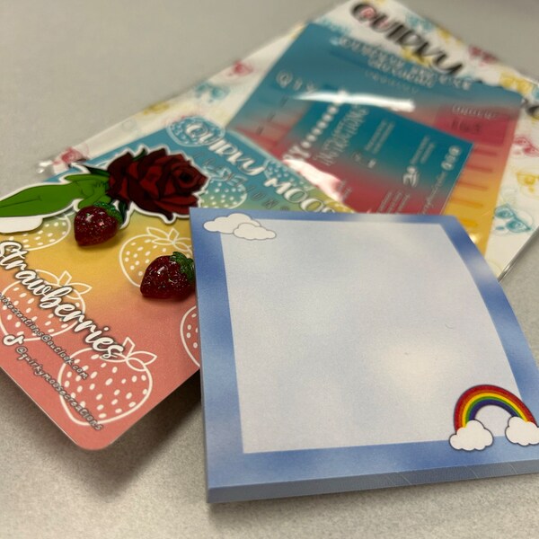 Notepads, Sticky Notes, Sunflower, Mushroom, Moon, Stars, Rainbow ...