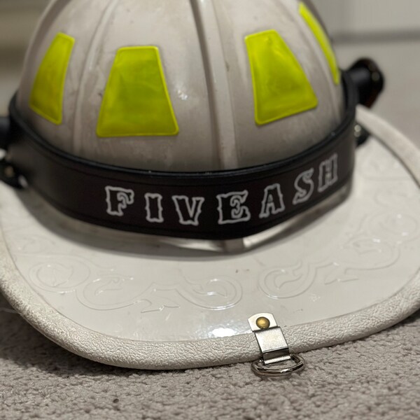 Personalized Firefighter Leather Helmet Band - Etsy