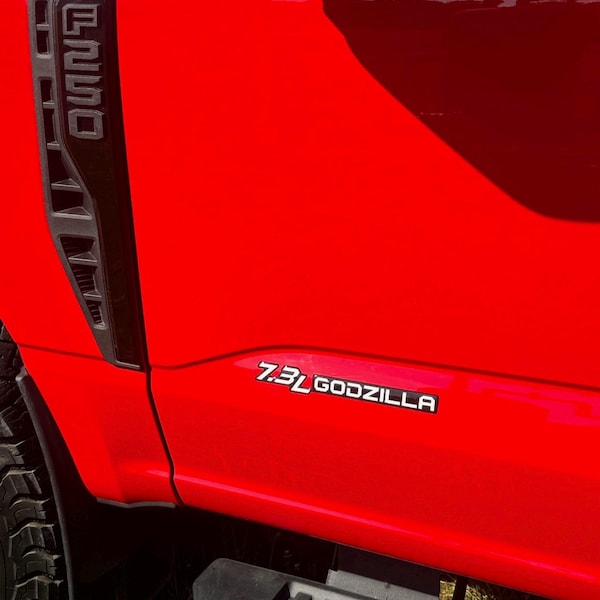 Set of (3)gel-coated 7.3L GODZILLA Badge Ford Super Duty Tremor F250 ...