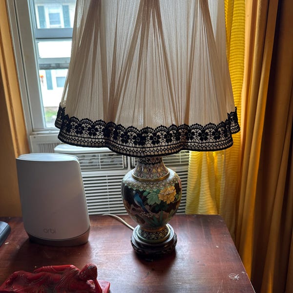 Luxury Arched Shape Lamp Shade, Velvet Fringed Lamp Cover,embroidered ...