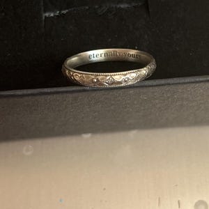 Personalized Ring Secret Message Ring Sterling Silver Ring Diamond ...