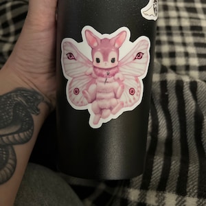 Creepy Cute Sticker Moth Rabbit Kitsch Bunny Art on Waterproof Vinyl - Etsy