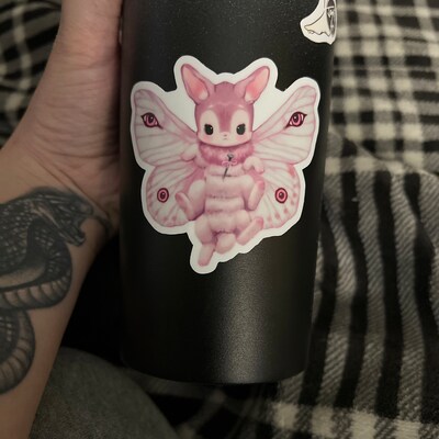 Creepy Cute Sticker Moth Rabbit Kitsch Bunny Art on Waterproof Vinyl - Etsy