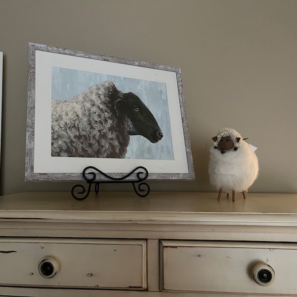 Sheep Decor, Sheep Family of Ram, Ewe & Lamb Figurines With Needle ...