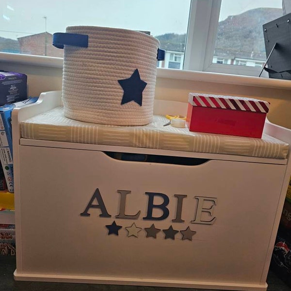 Wooden Toy Box Sign & Embellishments. Pastel Name. Bedroom Door Sign ...