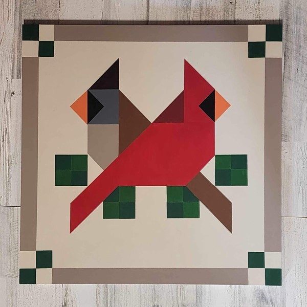 Cardinal Barn Quilt Pattern, PDF Pattern, Barn Quilts, DIY Barn Quilt ...