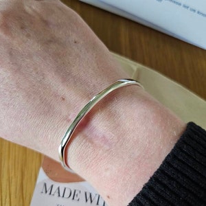 Silver Adjustable Bangle Bracelet, Silver Bangle, Adjustable Simple ...