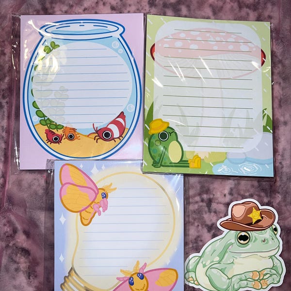 Cute Isopod Bug Keeper Memo Pad, Kawaii Cute Memo Pad, Forest Insect ...