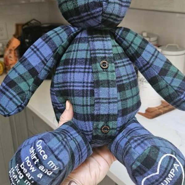Memory Bear/shirt Bear/keepsake Bear/memorial Bear/memory Stuffed ...