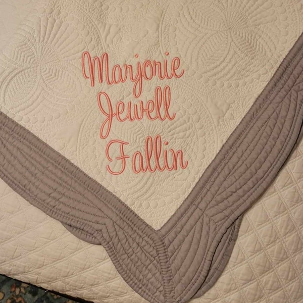 Heirloom Baby Quilt, Blank Embroidery Quilt, Pink Quilt, Blue Quilt ...