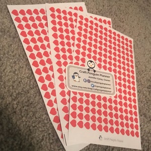 TINY Heart Stickers, Heart Planner Stickers, Mini Red Heart Stickers ...