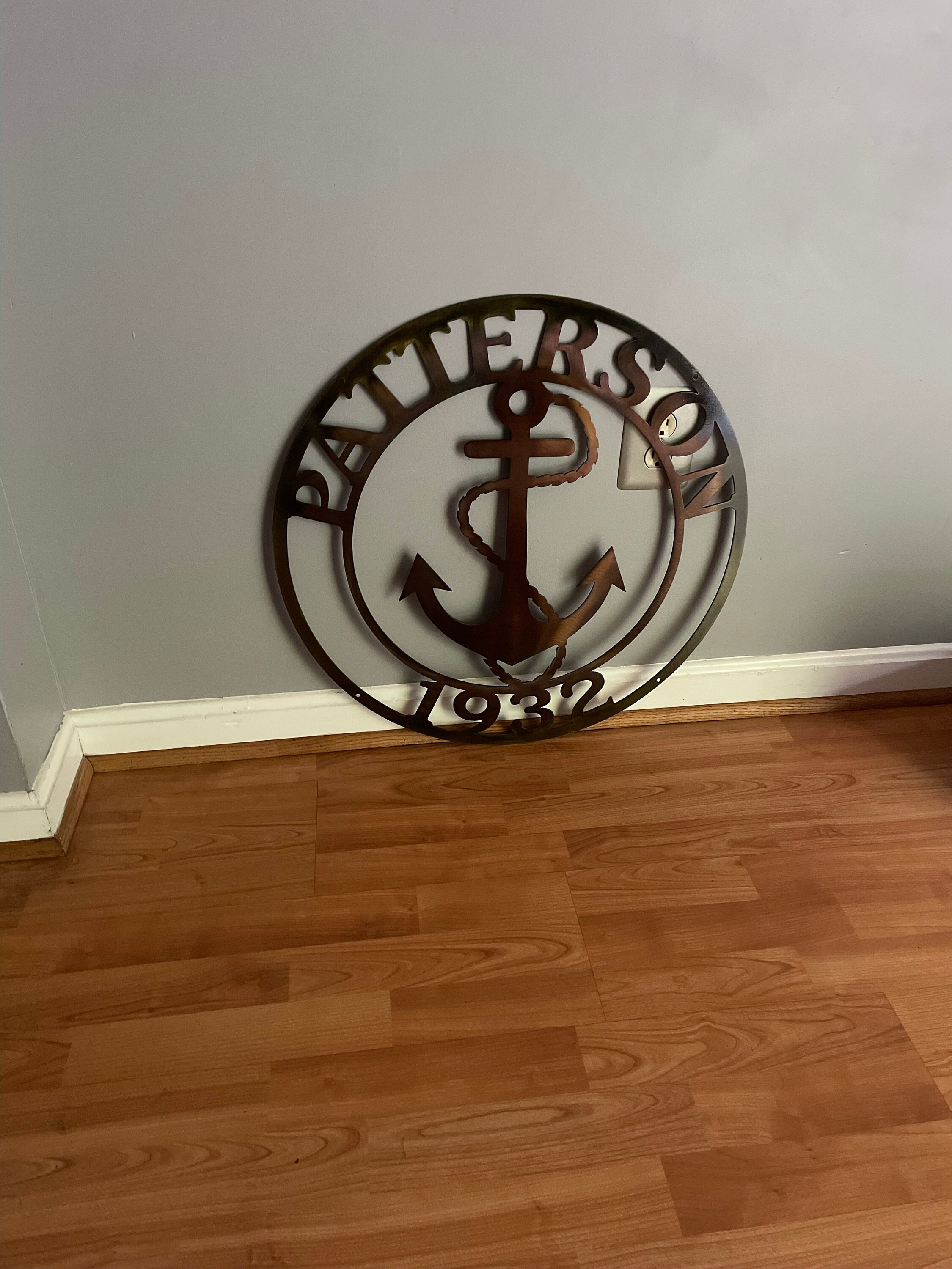 Customizable Nautical Anchor Copper or Bronze Plated Steel Metal Wall ...