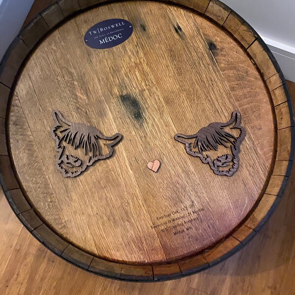 X1 Individual Highland Cow Coaster - Wooden Highland Coo Coaster ...