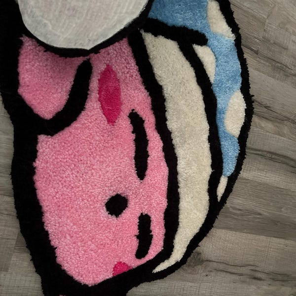 Purple Sleepy Tufted Rug Game Character Cute Rug Handmade Fluffy Rug - Etsy