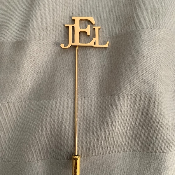 Custom Initials Brooch for Groom Business Event Men's Women Stainless ...