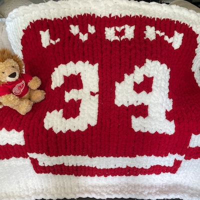 American Flag Hand Knitted Chunky Blanket - Etsy