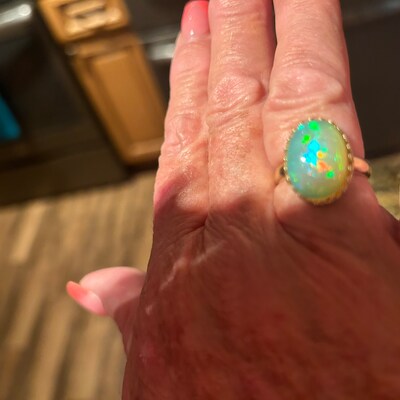 Opal Ring, Blue Opal, Opal Ring, Natural Opal Ring, Engagement Ring ...