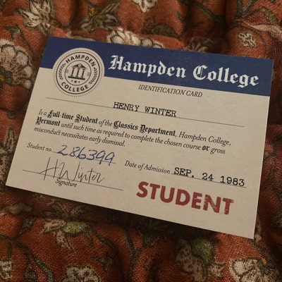 Fictional College Student ID Card Bookmark Dark Academia Classics ...