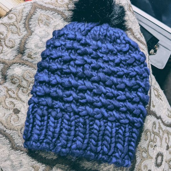 Hidden Pearls Hat Knitting Pattern: Super Bulky, Bulky Yarn (PDF ...