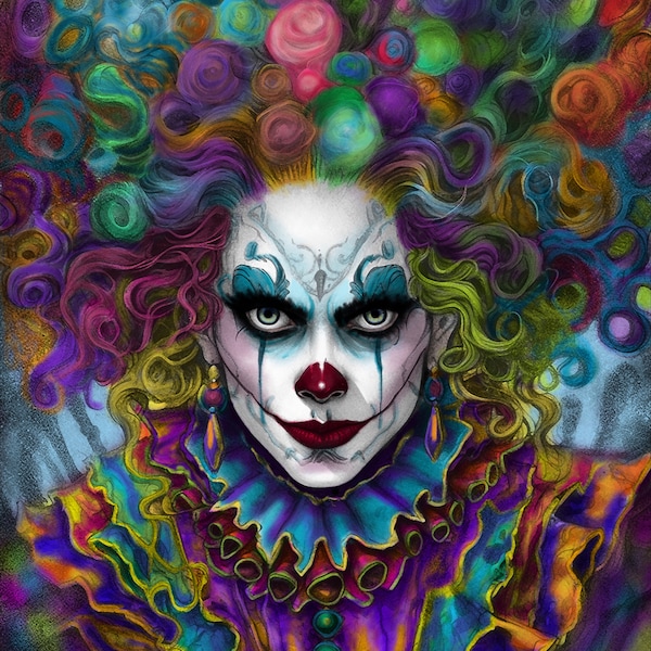 Psycho Clowns "7" Coloring Pages,for Adults - Instant Download ...