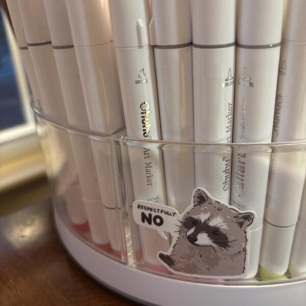 Raccoon Respectfully No | Sarcasm Funny Raccoon Sticker | Gifts Under ...