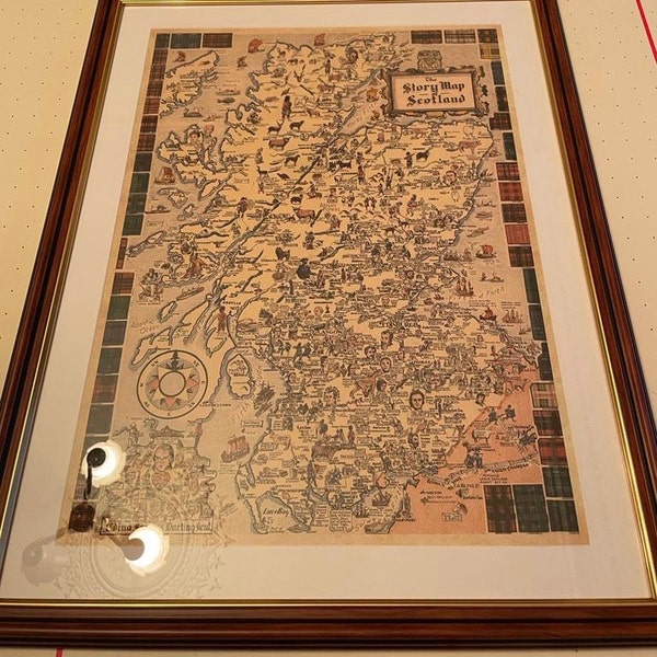 Story Map of Scotland Vintage Map Reproduction | Vintage Poster Wall ...