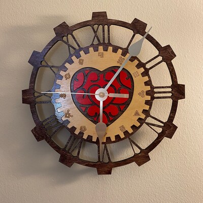 Legend of Zelda Heart Container and Timegate Gear Clock - Etsy