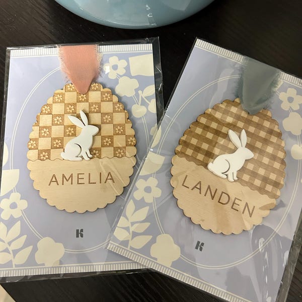 Personalized Easter Basket Tag | Bunny Gift Tags | Kids Easter Basket ...