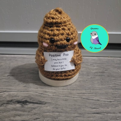 Crochet Poo Pattern With Poo Quote, US English Terms, Handmade Funny ...
