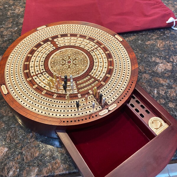 Hexagonal Cribbage Board 11.5 for 4 Players 120 Points in Wood With ...