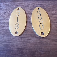 Hand Punched Brass Numbered Tags Custom Numbered Locker Tags Rectangle ...