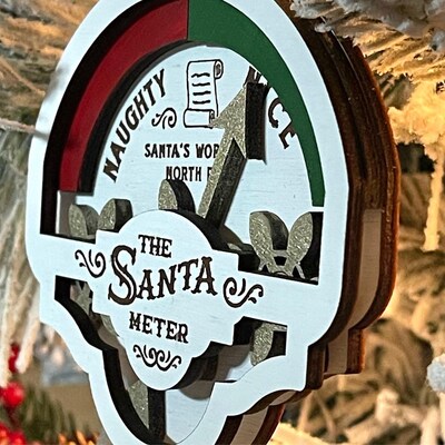 SANTA METER Ornament Customizable SVG Laser Cut Files for Glowforge ...