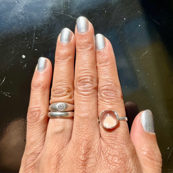 Clear Crystal Quartz Ring- Transparent Ring- Crystal Quartz Ring ...