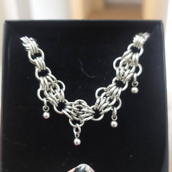 Daisy Chain Carabiner Keyring Chainmail | Stainless Steel | Hand Made ...