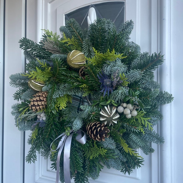 Fresh Christmas Door Wreath Modern Luxury - Etsy