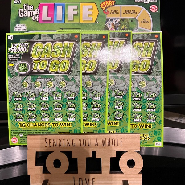 Scratch Card Lottery Ticket Holder, Solid Wood Scratch Card Holder ...