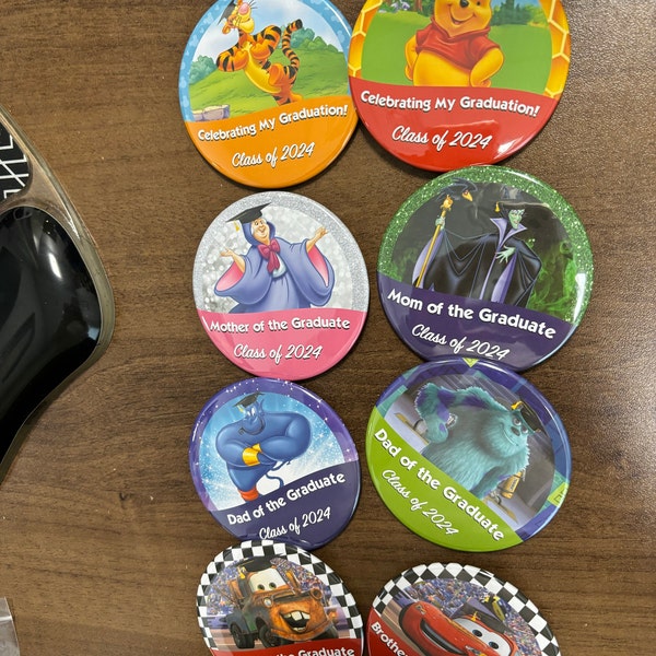 Disney Inspired Celebrations Buttons, Custom Birthday Buttons, Custom ...