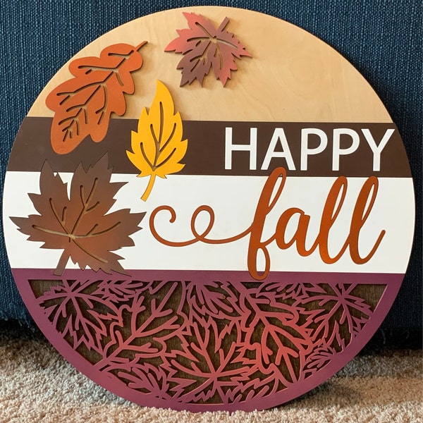 Hello Fall Sign SVG, Happy Autumn Fall Sign SVG, Happy Fall Door Decor ...