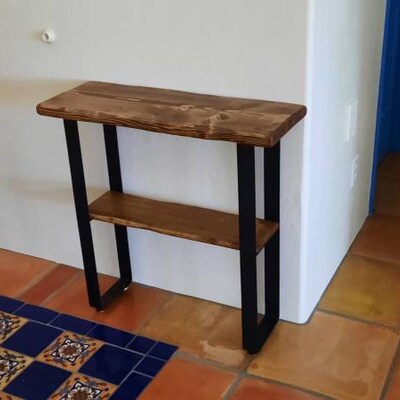 Vintage Style Record Player Stand Handcrafted Wood and Metal Stand for ...