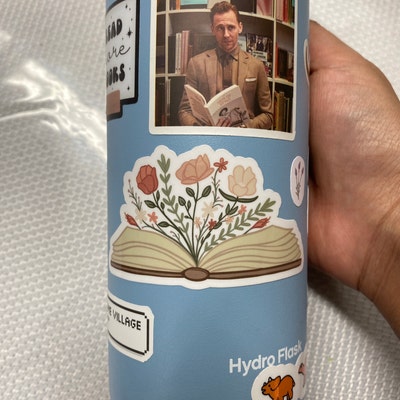 Floral Book Sticker / Open Book Sticker / Reading Sticker / - Etsy