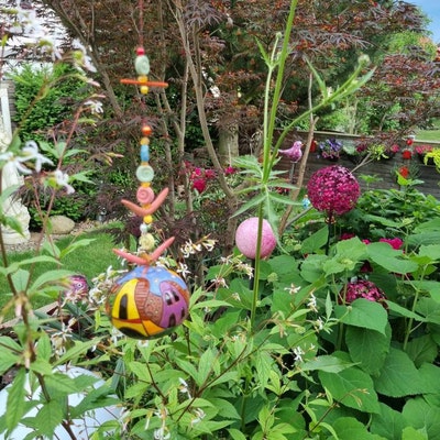Handmade Wind Chime Flower Painted.unique Handmade Ceramic - Etsy