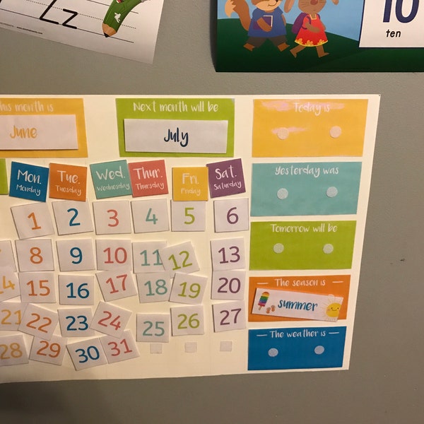 Morning Board Printable Activity Toddler Kids Homeschool Weather Chart ...