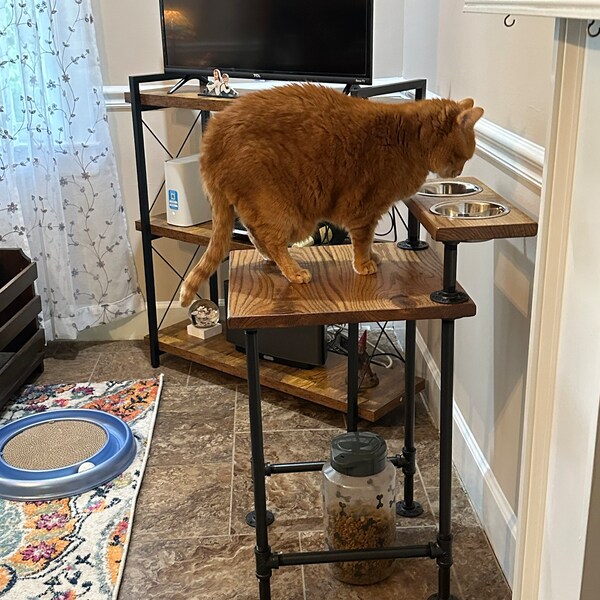 Elevated Cat Food Station - Etsy