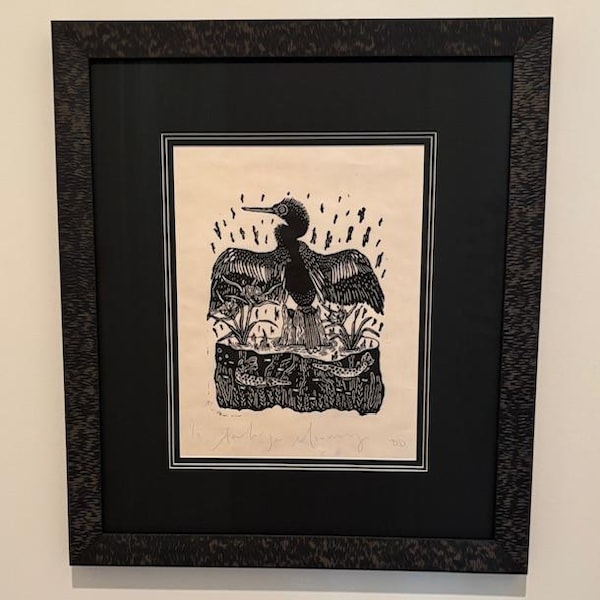 Anhinga Print, "anhinga Morning", Handmade Linocut Print - Etsy