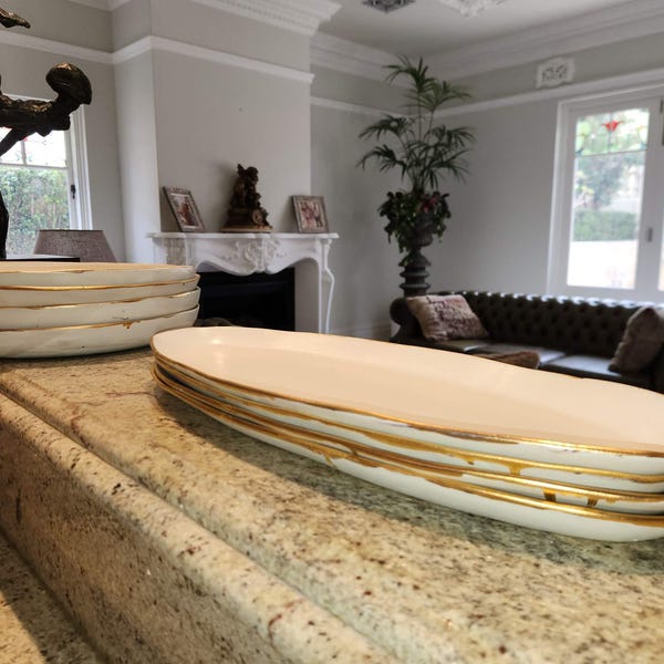 Ceramic Dinnerware Set for 2, Main Course Plates, White Modern Ceramic ...