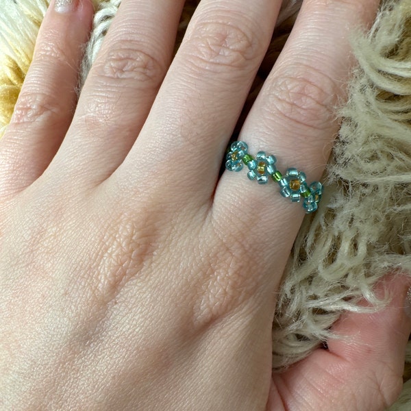 Flower Crystal Beaded Bracelet, Flower Beaded Bracelet, Daisy Bracelet ...