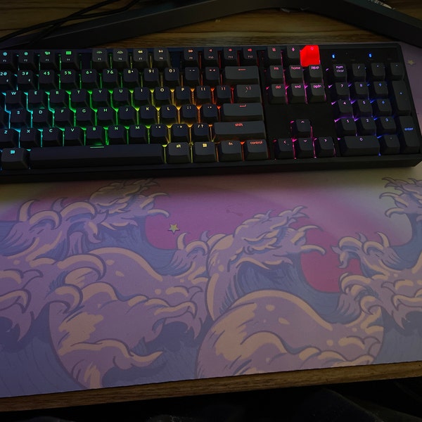 Purple Starry Sky Cute Desk Mat, Large Gaming Mouse Pad Galaxy, Gamer ...