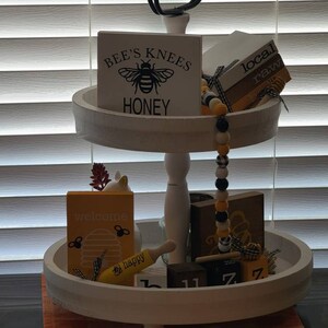 Black and White Farmhouse Tiered Tray Decor Set//farmhouse - Etsy