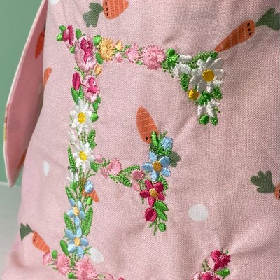 Machine Embroidery LETTER E Uppercase 9,7cm / 3.85 Tall Dainty Floral ...